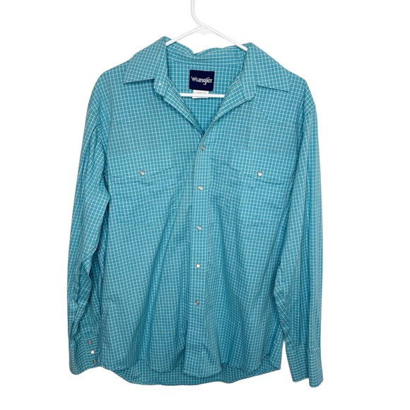Wrangler | Shirts | Wrangler Mens Blue Checkered Shirt | Poshmark